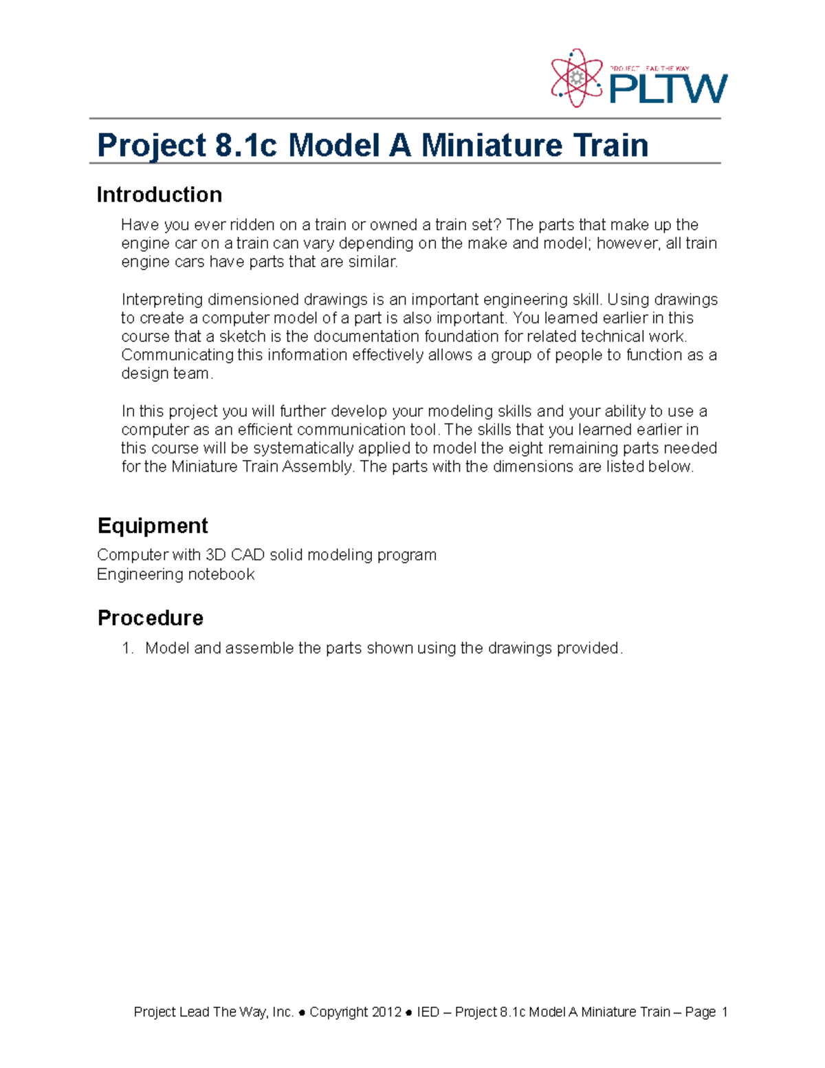 IED U5 Miniature Train - joihoj - Project 8 Model A Miniature Train ...
