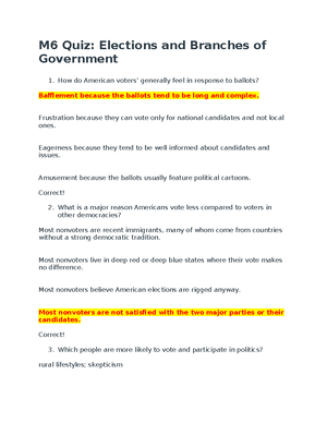 M1 Quiz- Politics and Political Science - A voter that votes based on ...