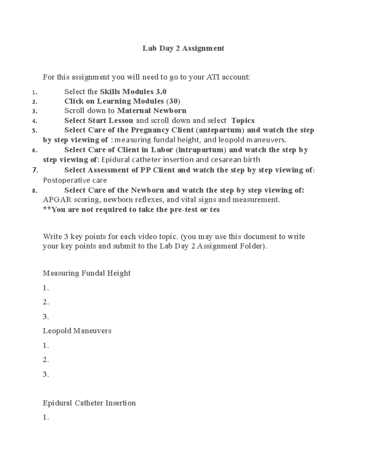 Lab Day 2 Assignment (1) - Lab Day 2 Assignment For this assignment you ...