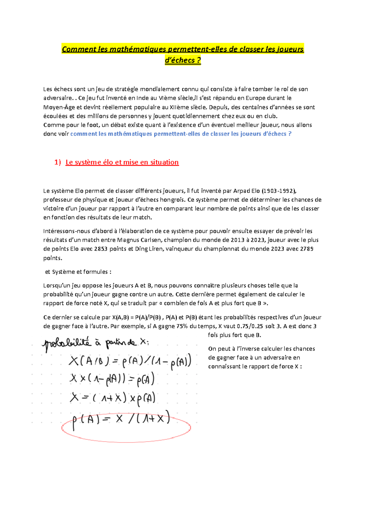 Comment les mathématiques permettent-elles de classer les joueurs ...