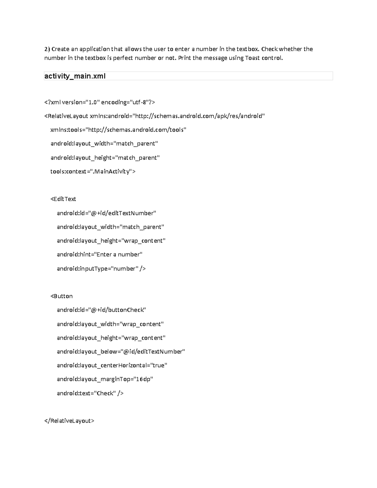 Slip 2 1 - Slip 2 Q 1 - 2) Create an application that allows the user ...