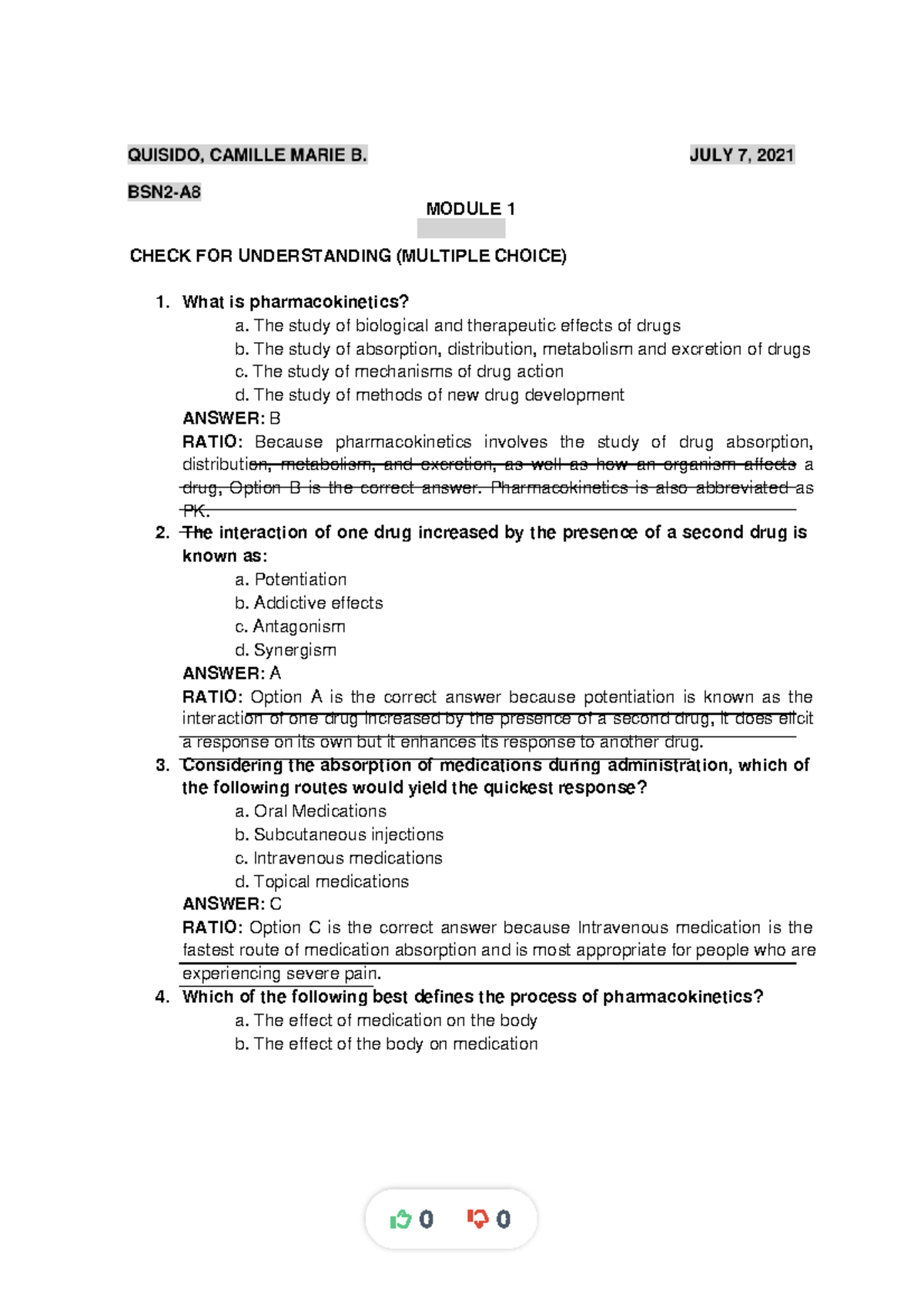 Pharma-1-23-ans compress - MODULE 1 CHECK FOR UNDERSTANDING (MULTIPLE ...