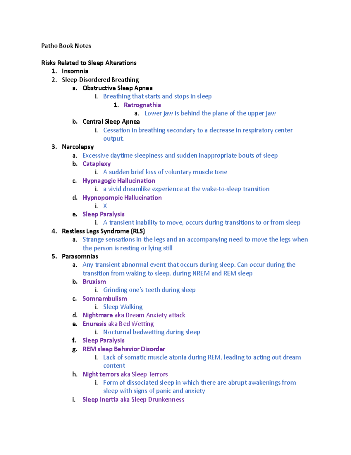 Patho Book Notes on fluid balance - Patho Book Notes Risks Related to ...