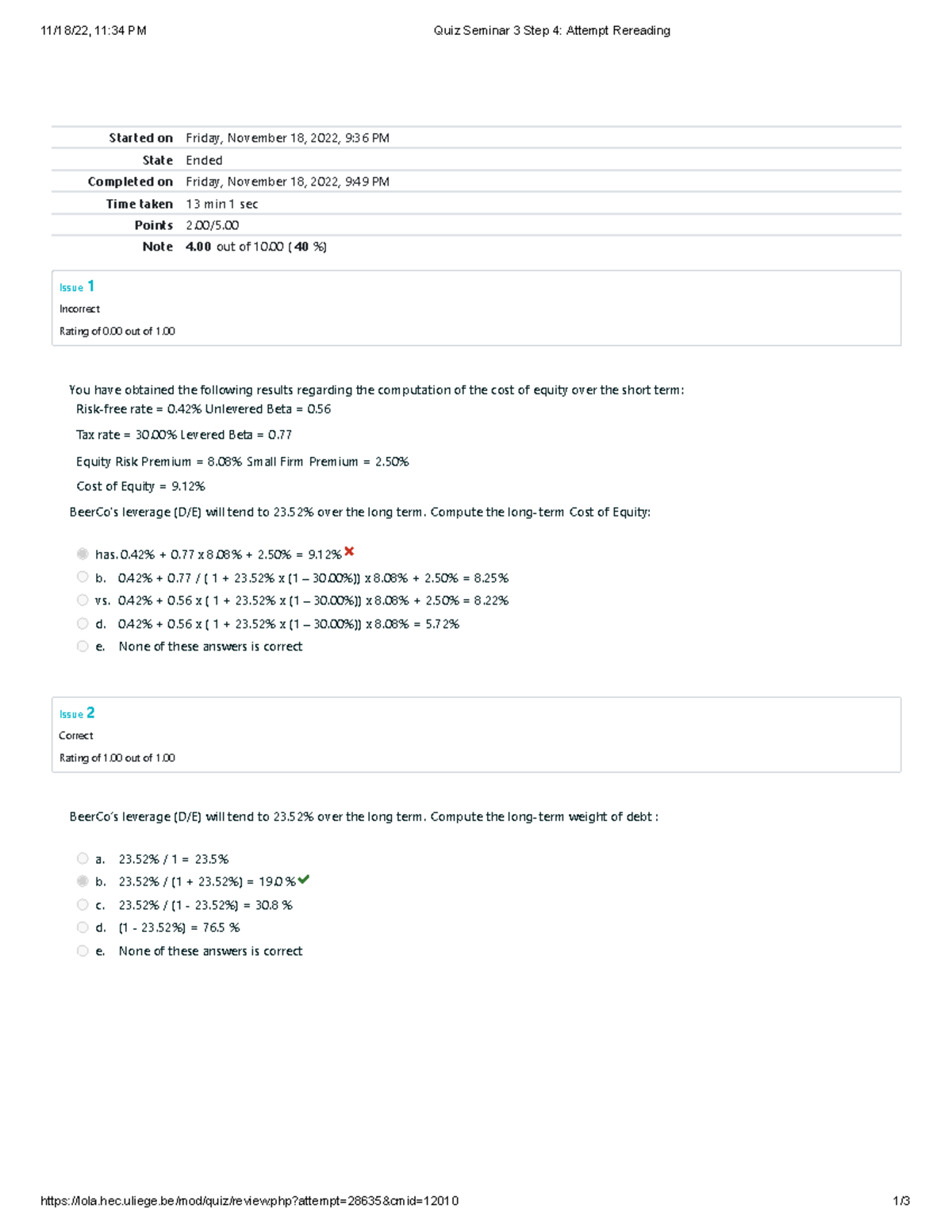 Quiz Seminar 3 Step 4 Attempt Rereading - 11/18/22, 11:34 PM Quiz ...