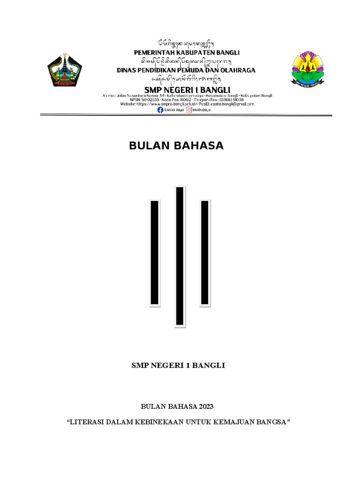 Proposal Bulan Bahasa 26-28 Oktober 2023 - BULAN BAHASA SMP NEGERI 1 ...