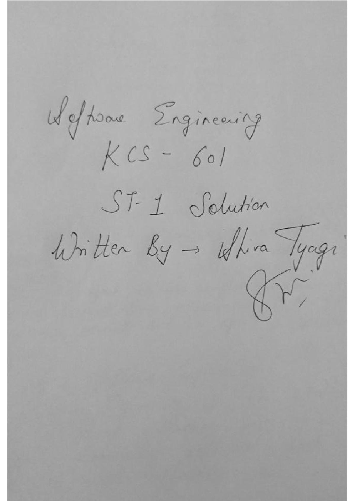 Software Engineering KCS-601 ST-1 Sol Even 20-21 - B.tech - Studocu
