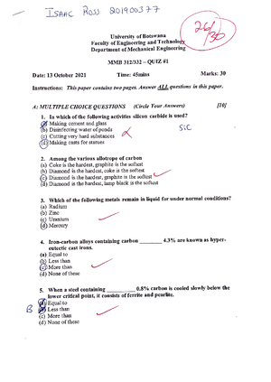 Tut 6 solution - Lecture 6 Tutorial Questions Exercise 1: Use the linear congruential method to ...