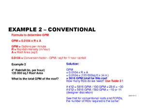 Mech. Design - Plumbing Layouts - Number of Roof Drains - EXAMPLE 1 ...