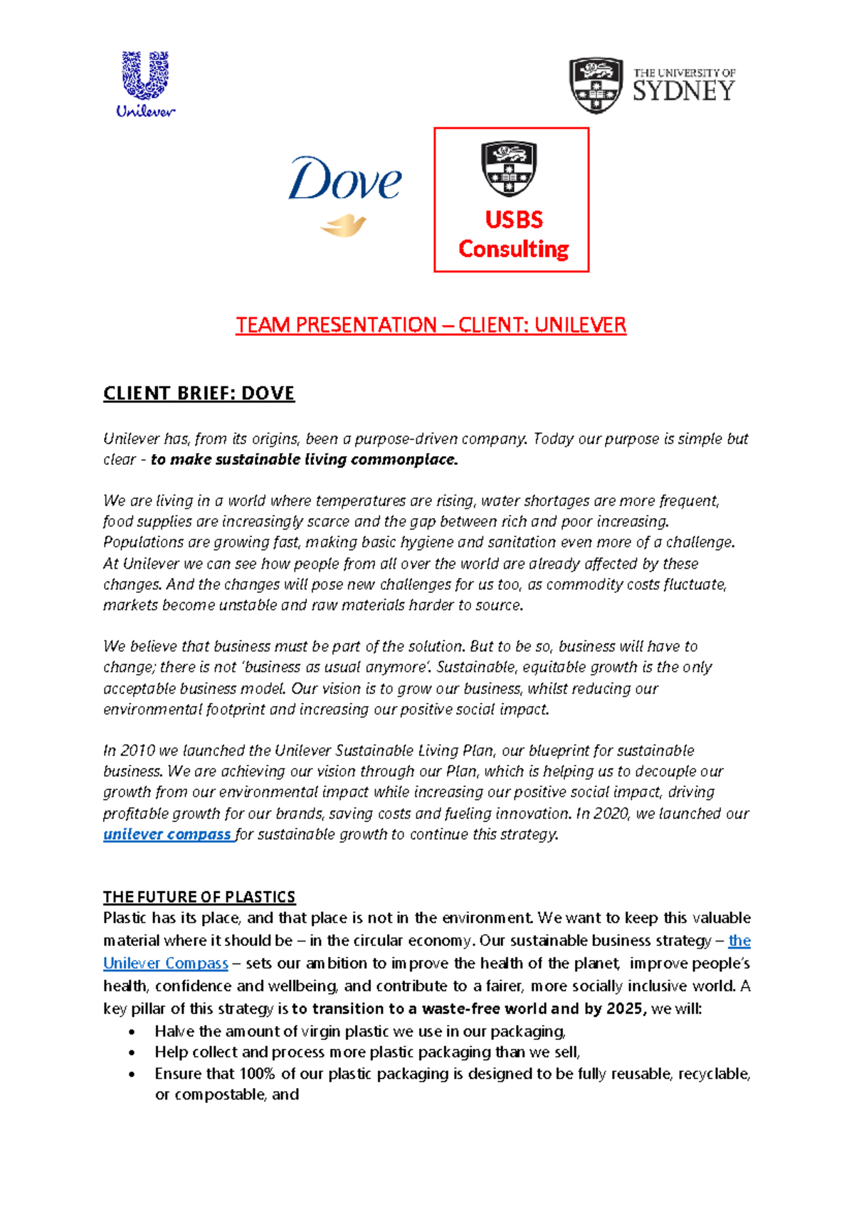 USBS Consulting S1 2024 Dove Briefing Doc Final - TEAM PRESENTATION ...