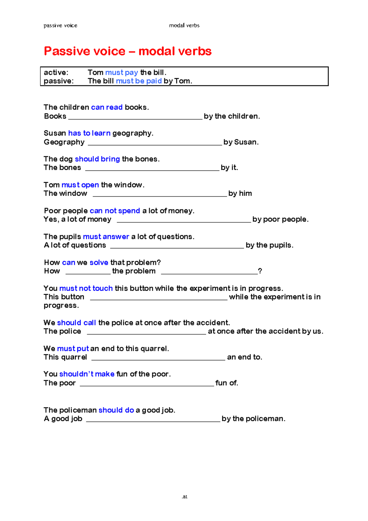 Passive with modals - Resumen Medicina Interna - passive voice modal ...