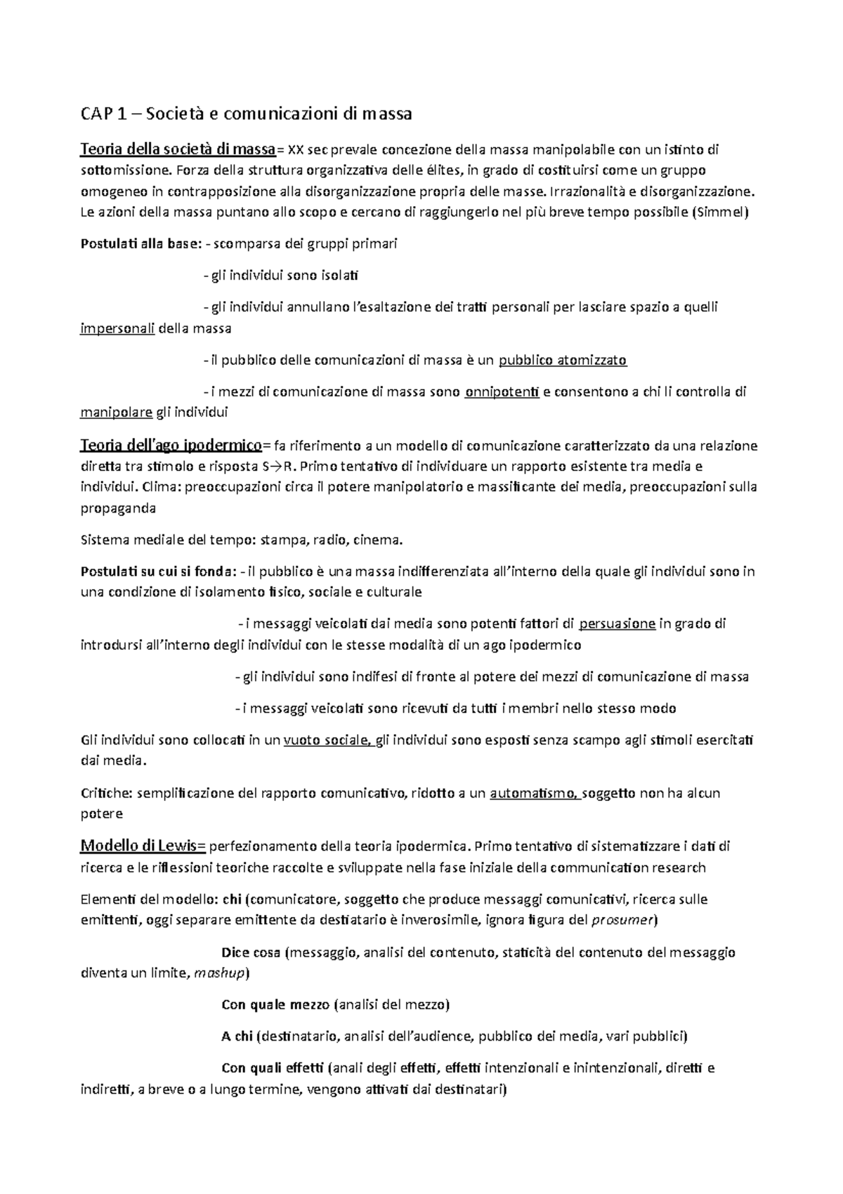 Mass media - Le teorie delle comunicazioni di massa e la sfida digitale ...