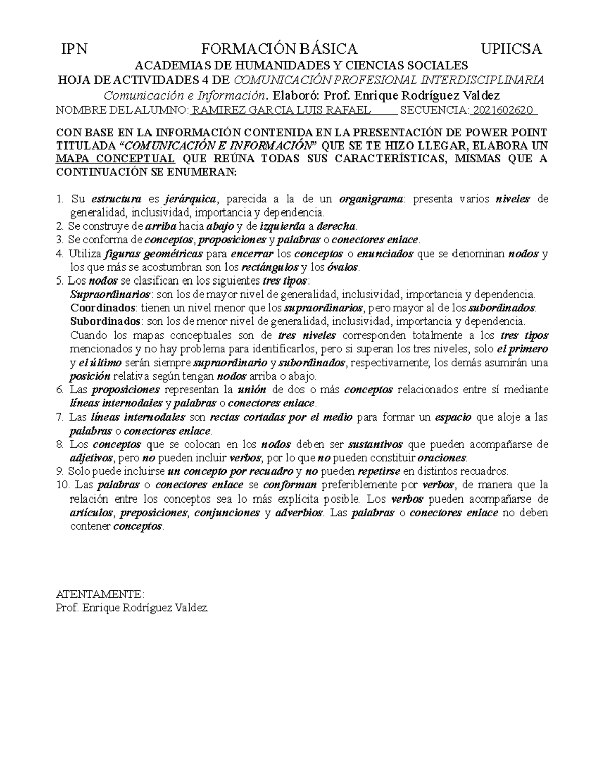 Ramirez Garcia - Hoja de actividades 4 comunicación e información - IPN ...