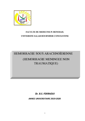Notes DE Cours detaillées de Syndrome D'HIC - Hypertension ...