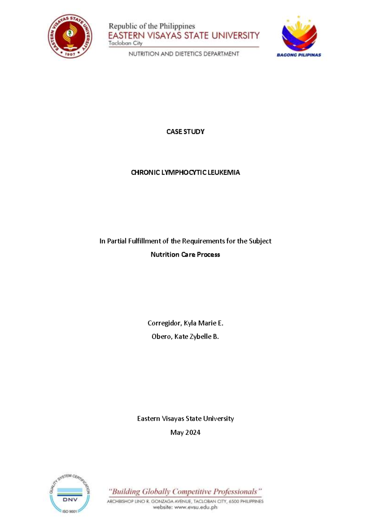 A Case Study on Chronic Lymphocytic Leukemia - CASE STUDY CHRONIC ...