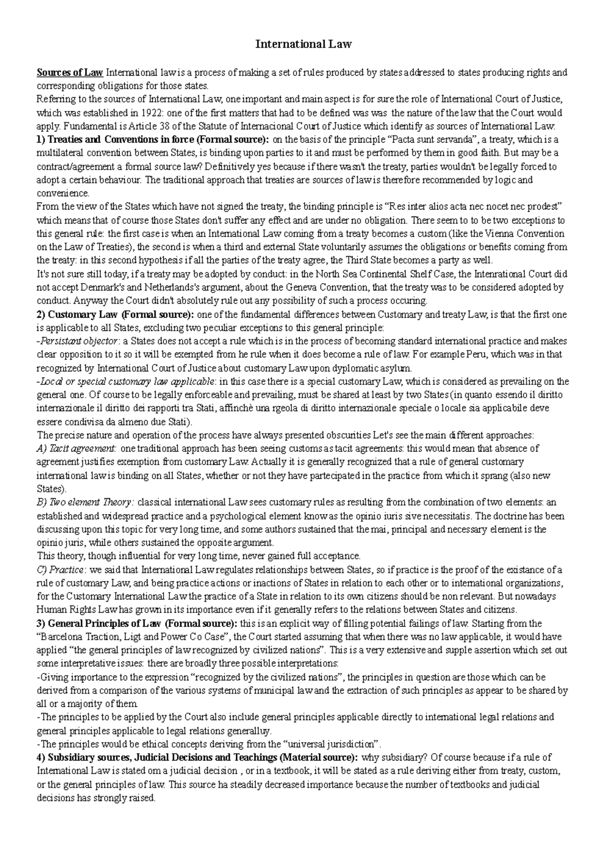 A concise introduction to international law - International Law Sources ...