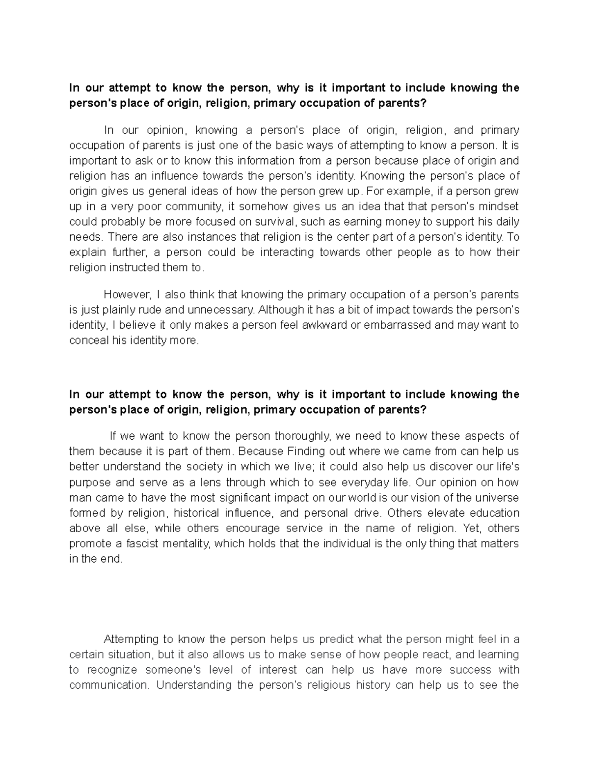 Theo (Persons) - Assignment - In our attempt to know the person, why is ...