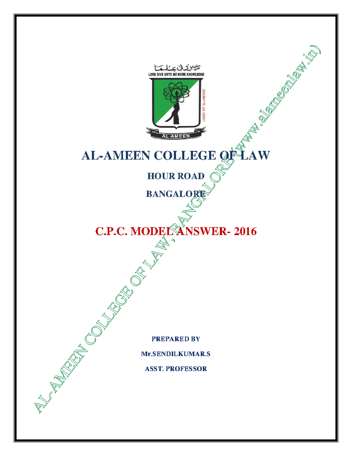 Cpc-Dec2016 - civil procedure code notes - in) AL-AMEEN COLLEGE OF LAW ...