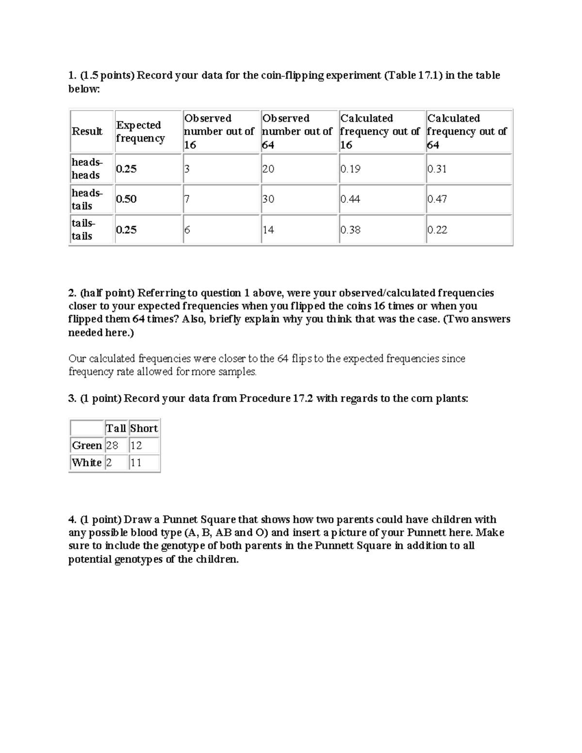 Document 4 - In-Class Assignment - (1 points) Record your data for the ...