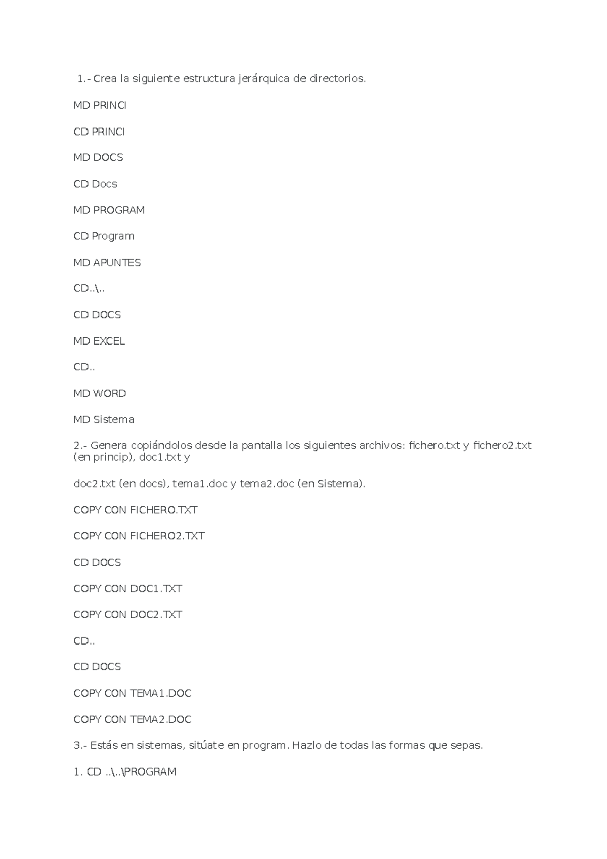 Comandos de lab. Computacion Esensial - 1.- Crea la siguiente ...