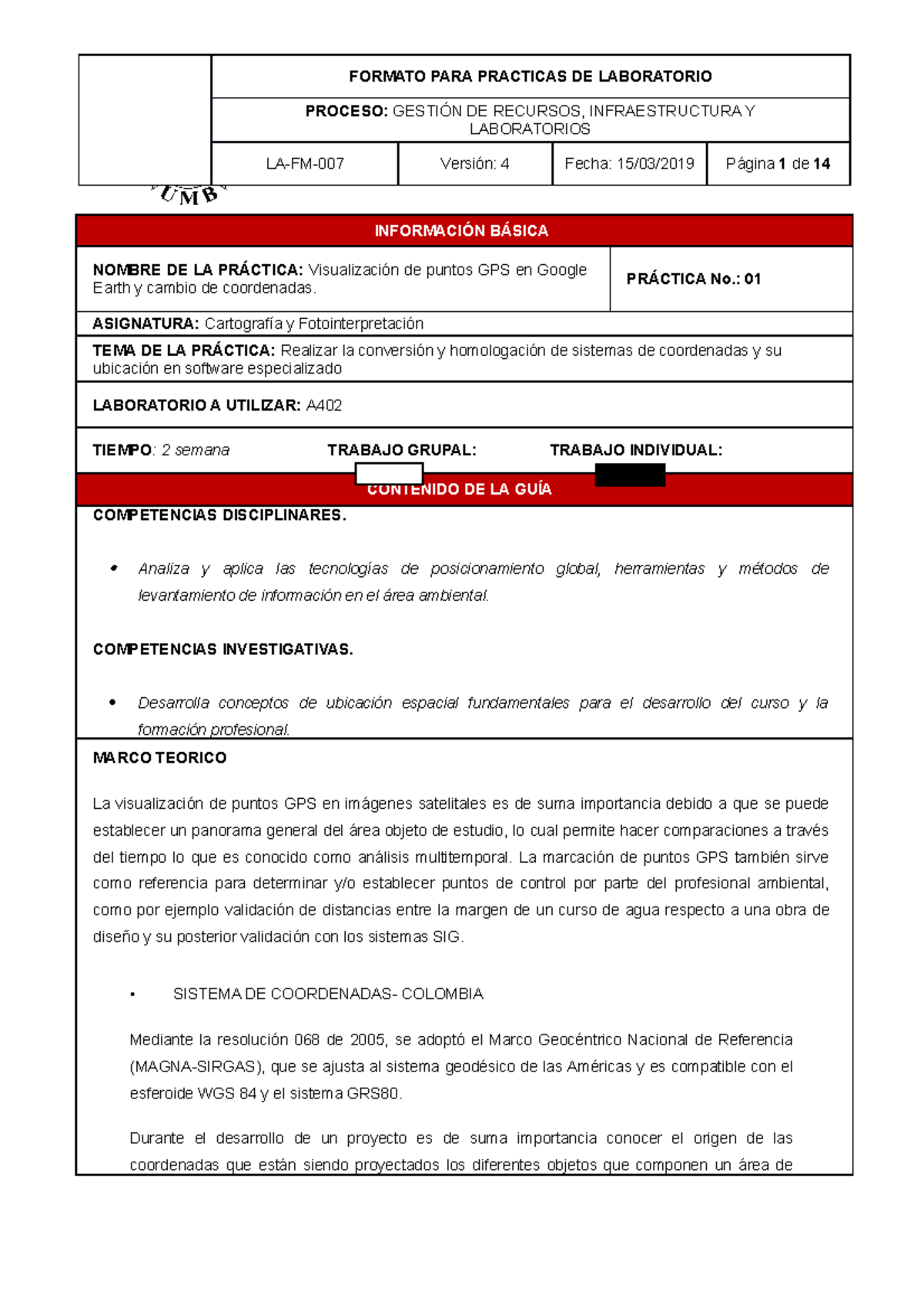 GUÍA 1 Carto - Solo repaso - FORMATO PARA PRACTICAS DE LABORATORIO PROCESO: GESTIÓN DE RECURSOS ...