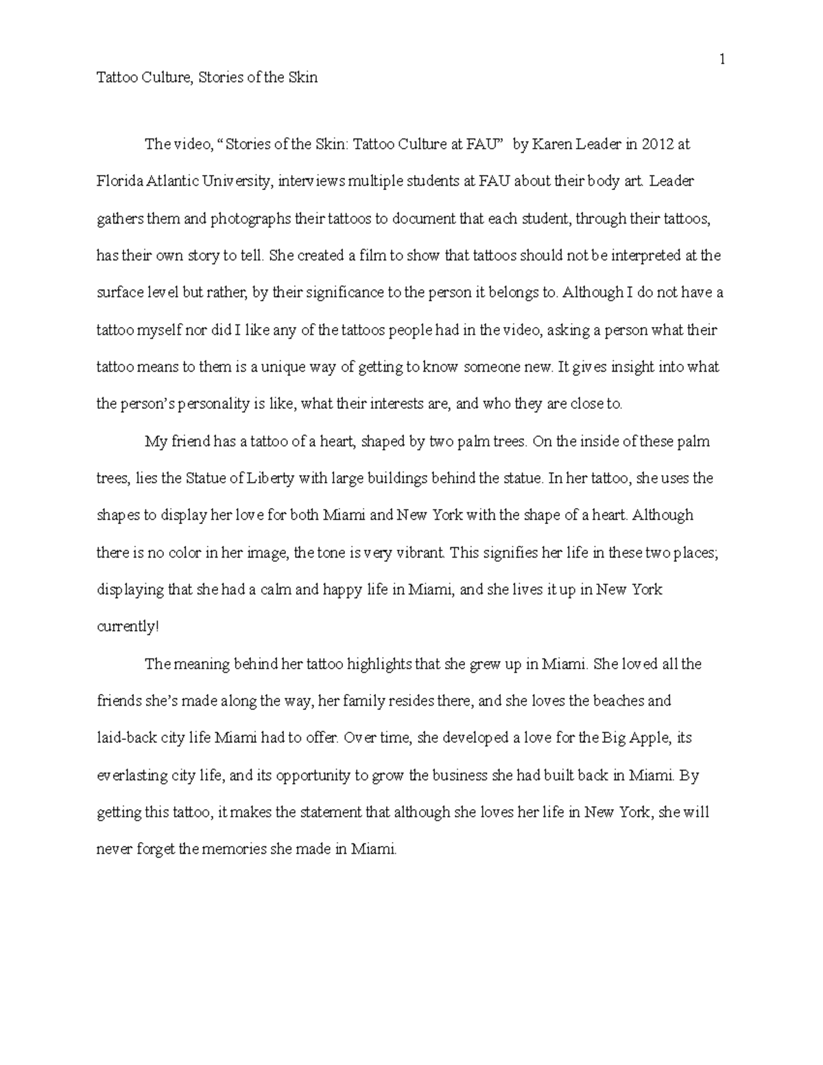 Module 8 - An essay example of an analysis done on a documentary filmed ...