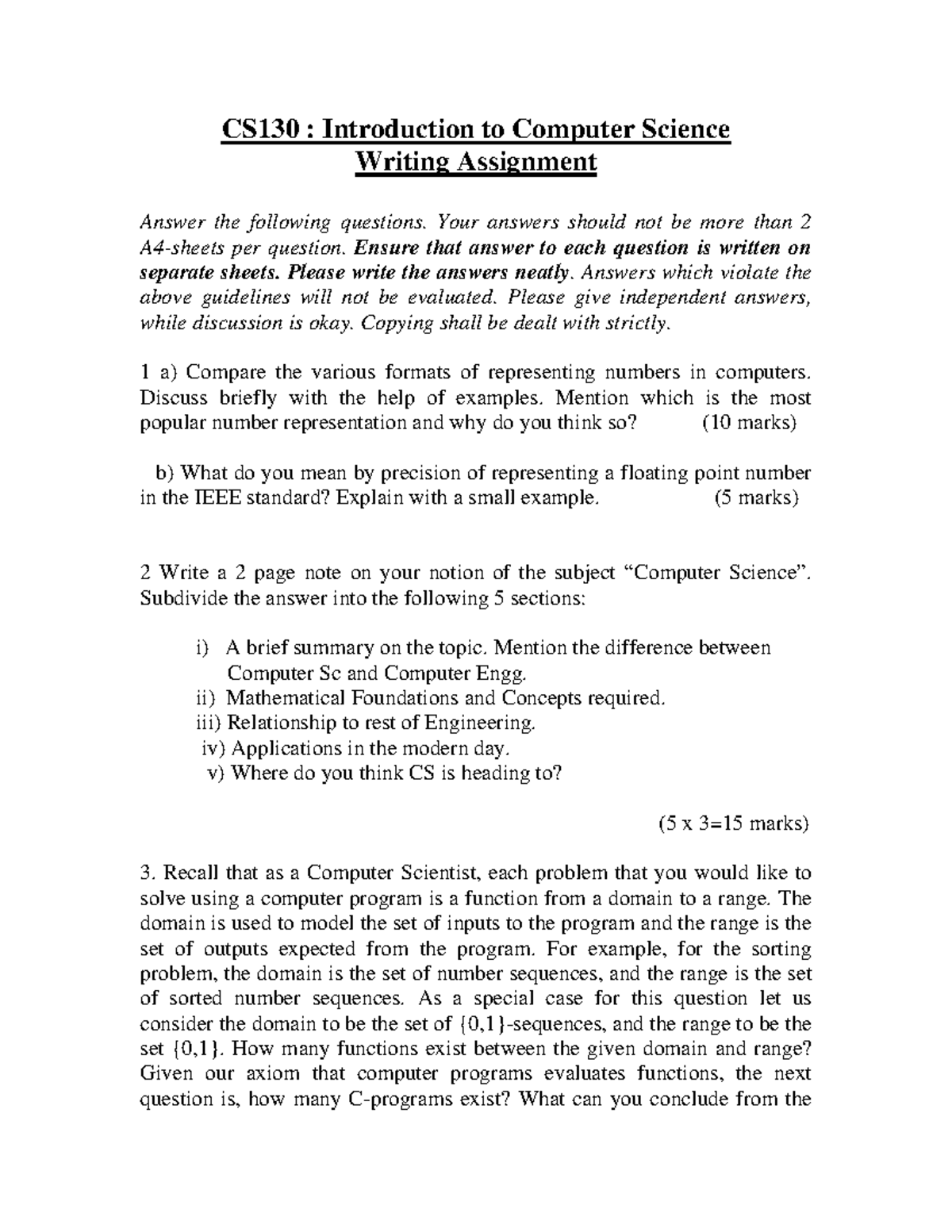CS130writeup - Good notes - CS130 : Introduction to Computer Science ...