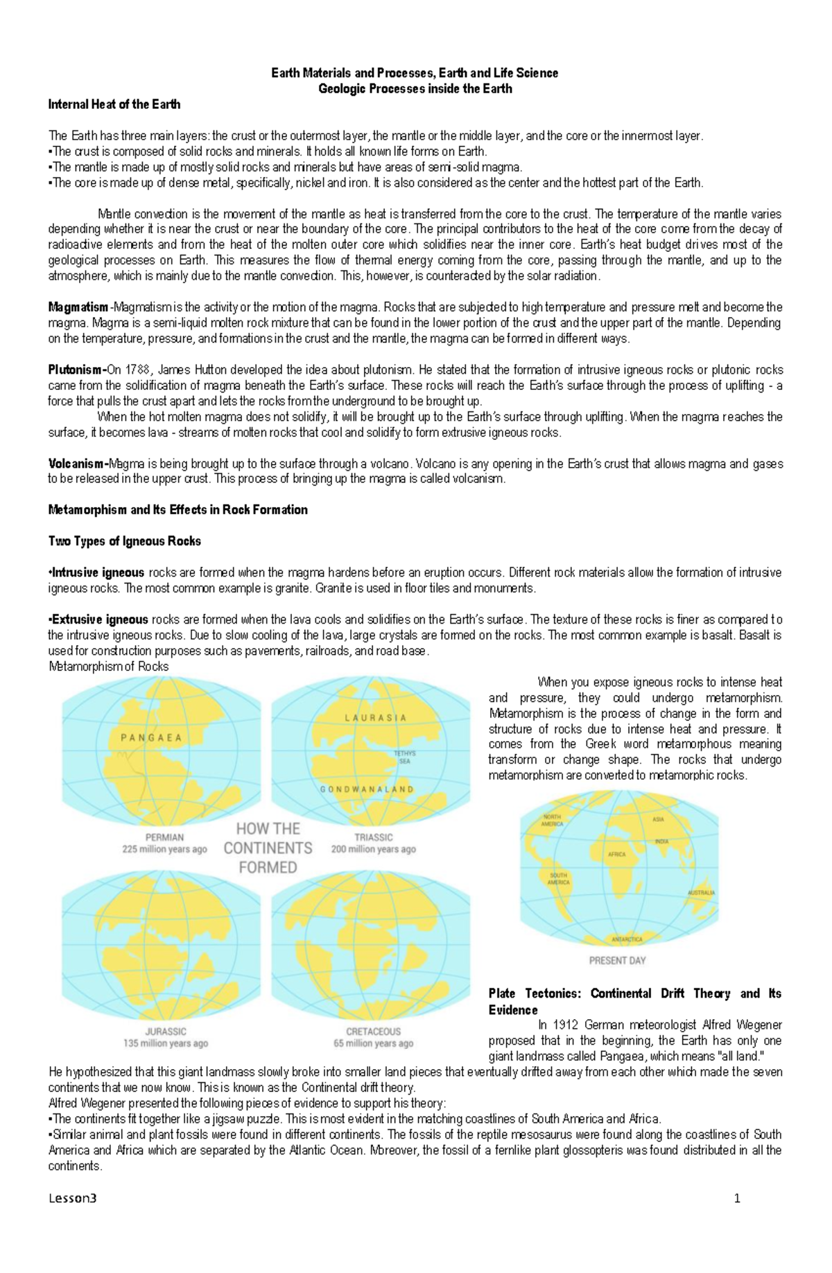 Earth Materials and Processes - •The crust is composed of solid rocks ...