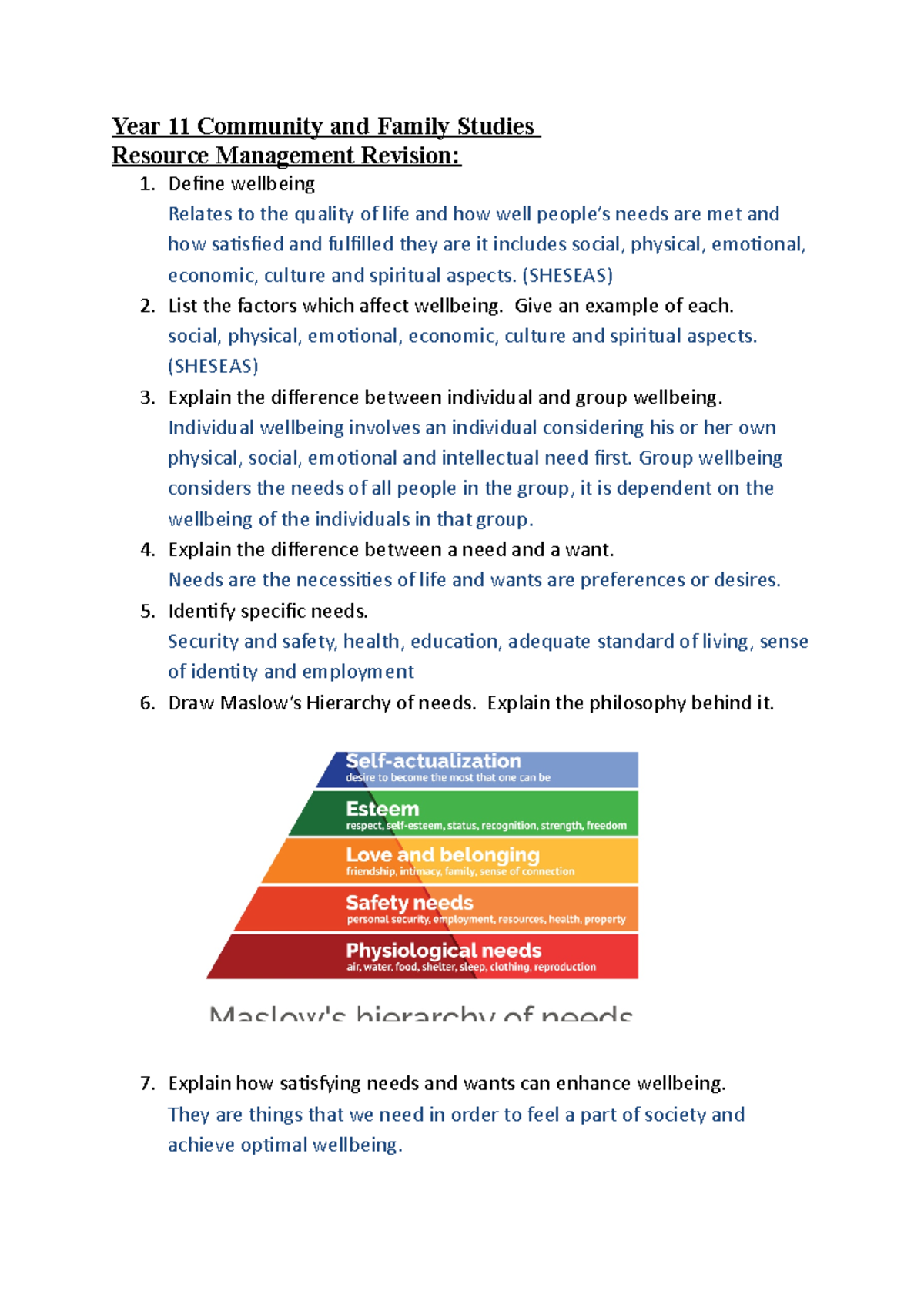 Year 11 Community and Family Studies Resource Management Revision-2 ...