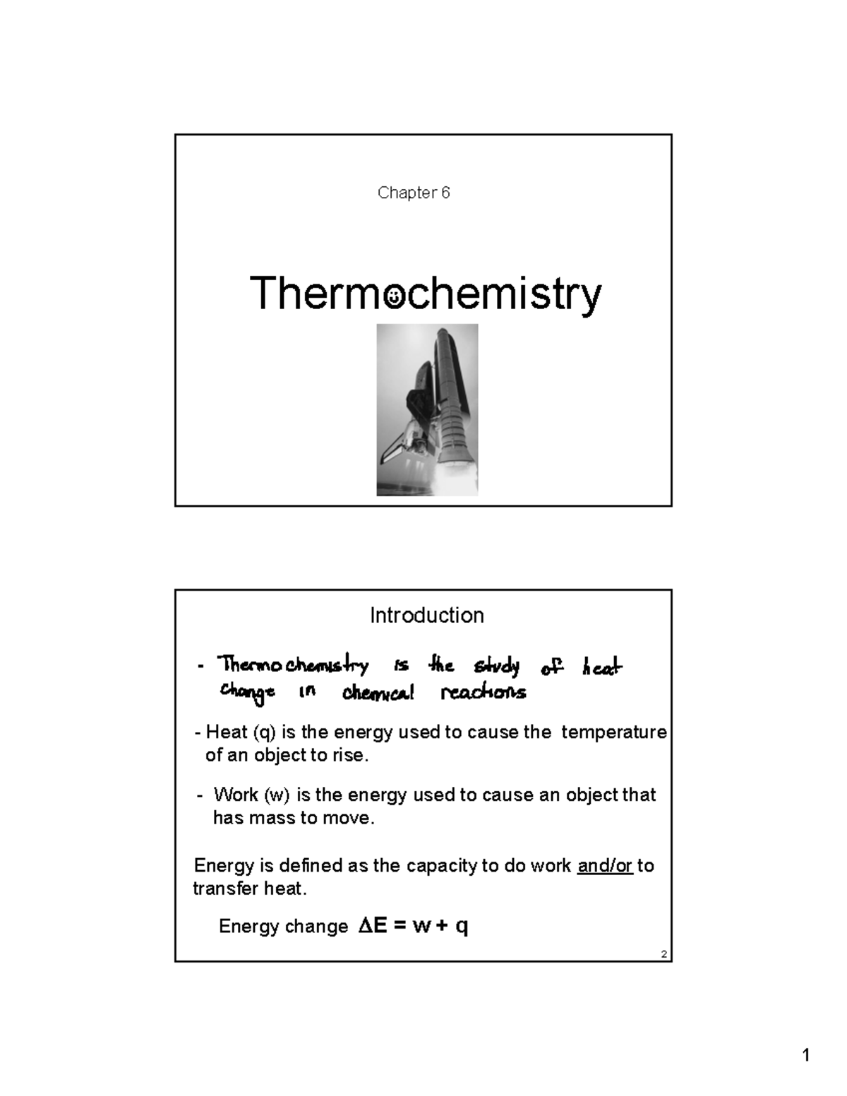 Chapter 6 Engi 3014 pdf version (I) - Thermochemistry Chapter 6 Heat (q ...