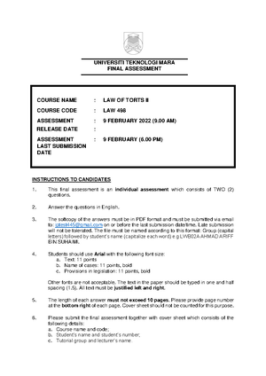 LAW083 Tutorial - contract - LAW 083 INTRODUCTION TO THE LAW OF CONTRACT, TORTS & CRIMES 1 LAW ...