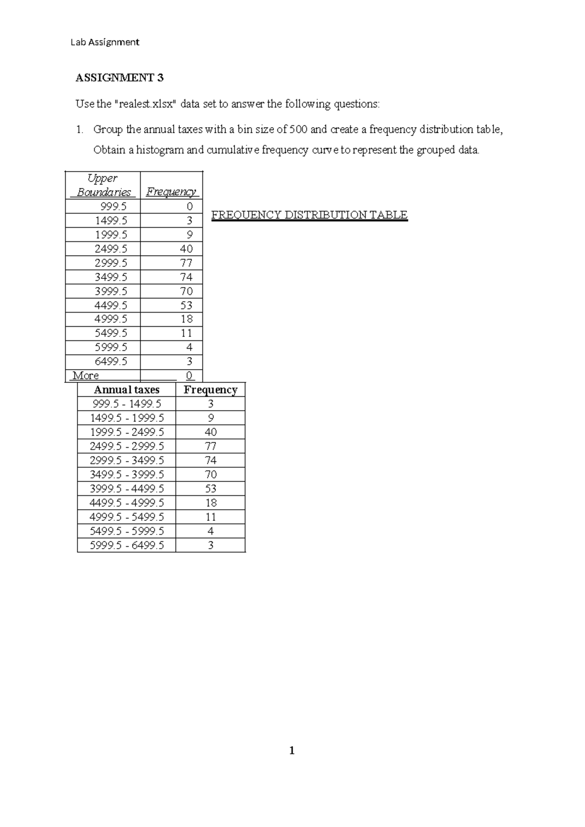 (LAB Assignment 3) answer and question - Lab Assignment Use the ...