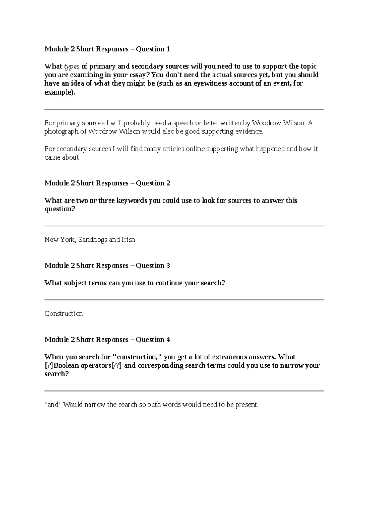 Chapter 2 short responses - Module 2 Short Responses – Question 1 What ...