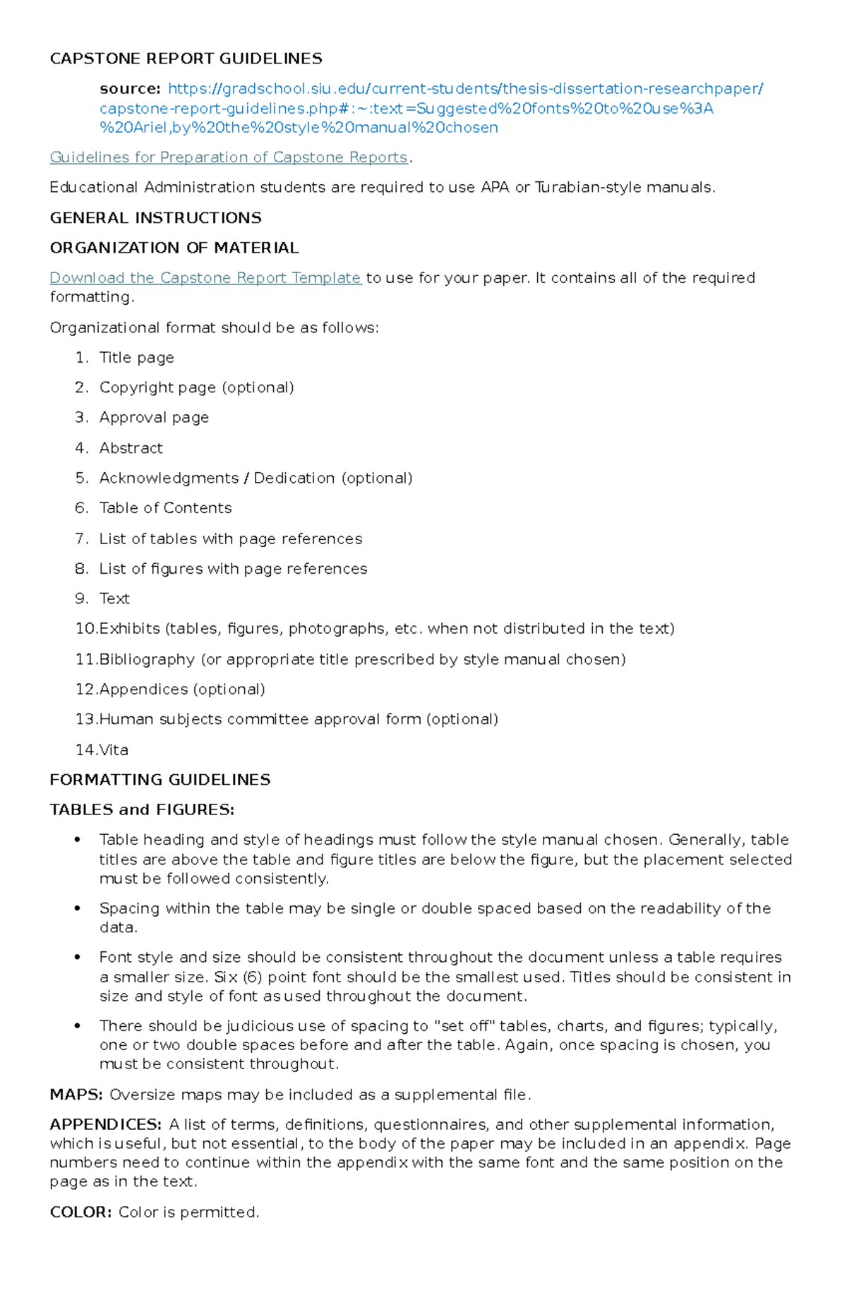 Capstone- Report- Guidelines - CAPSTONE REPORT GUIDELINES source: - Studocu