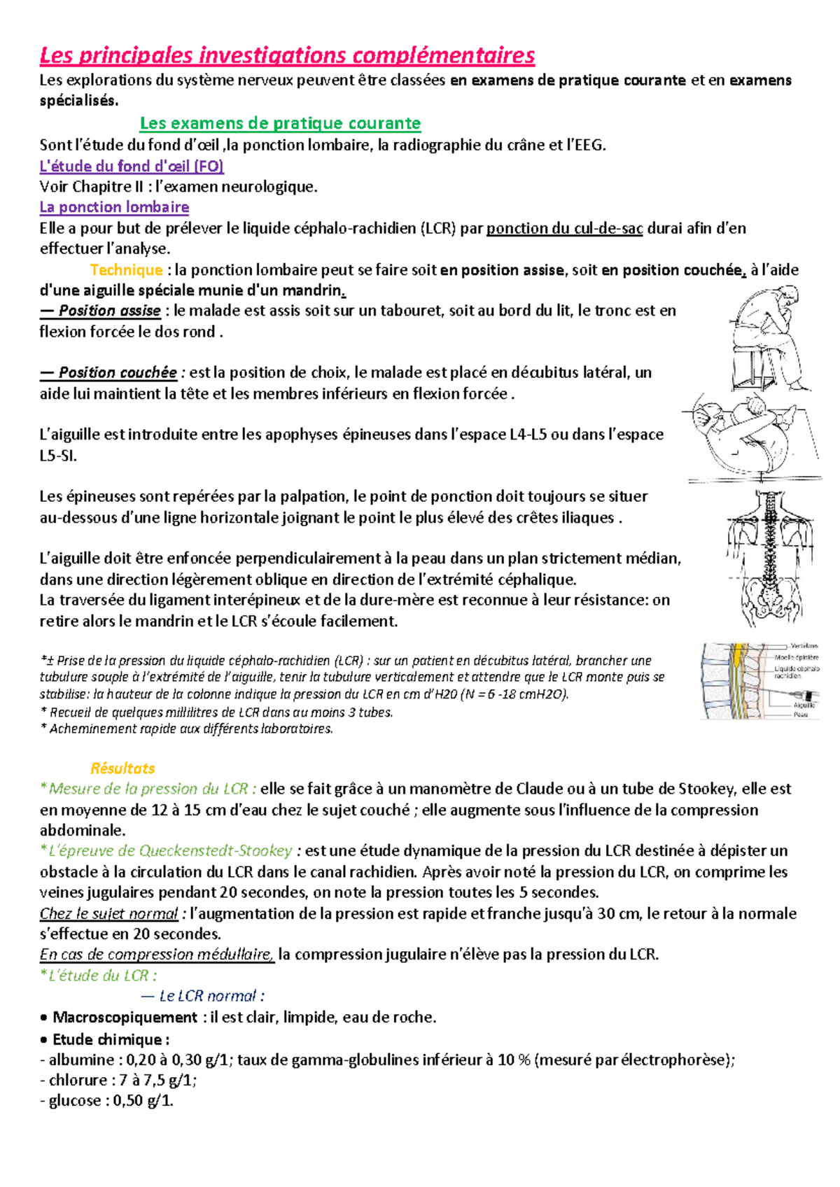 Les principales investigations complémentaires - Les principales ...