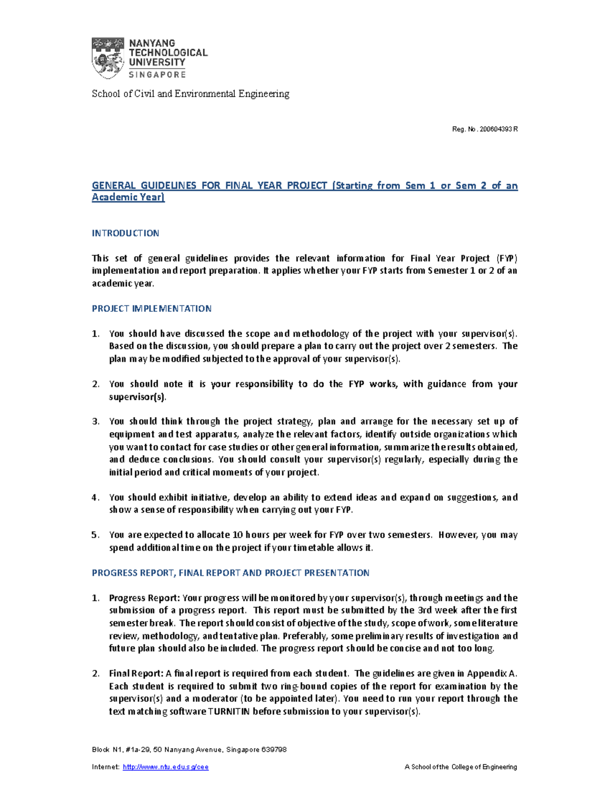 Fyp-student-guidelines - School of Civil and Environmental Engineering ...