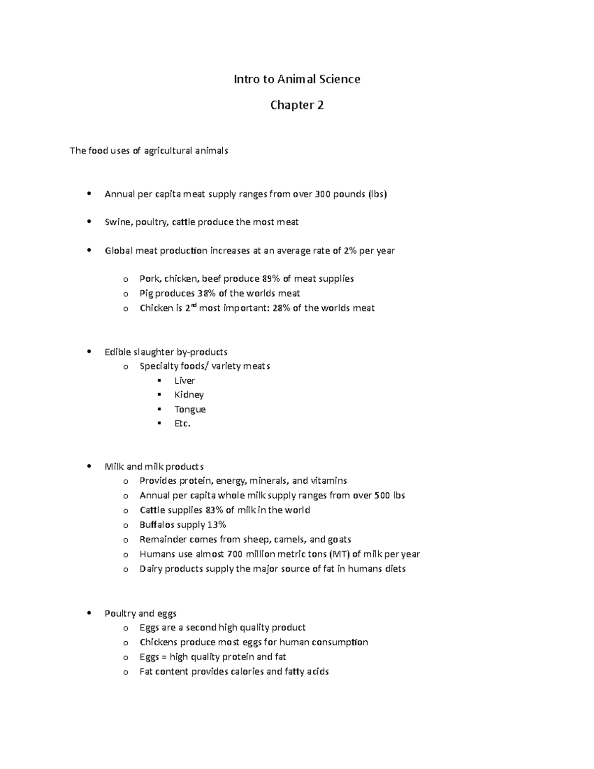 Intro to animal science chapter 2 - Intro to Animal Science Chapter 2 ...