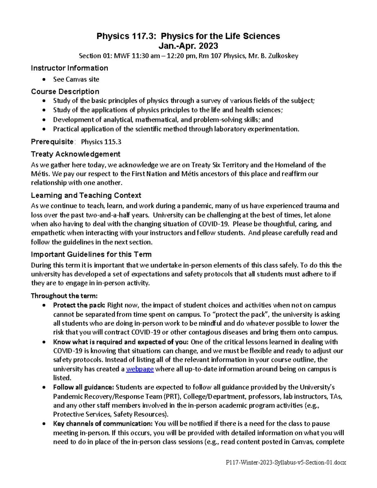 P117 Winter 2023 Syllabus v5 Section 01 2 - P117-Winter-2023-Syllabus ...