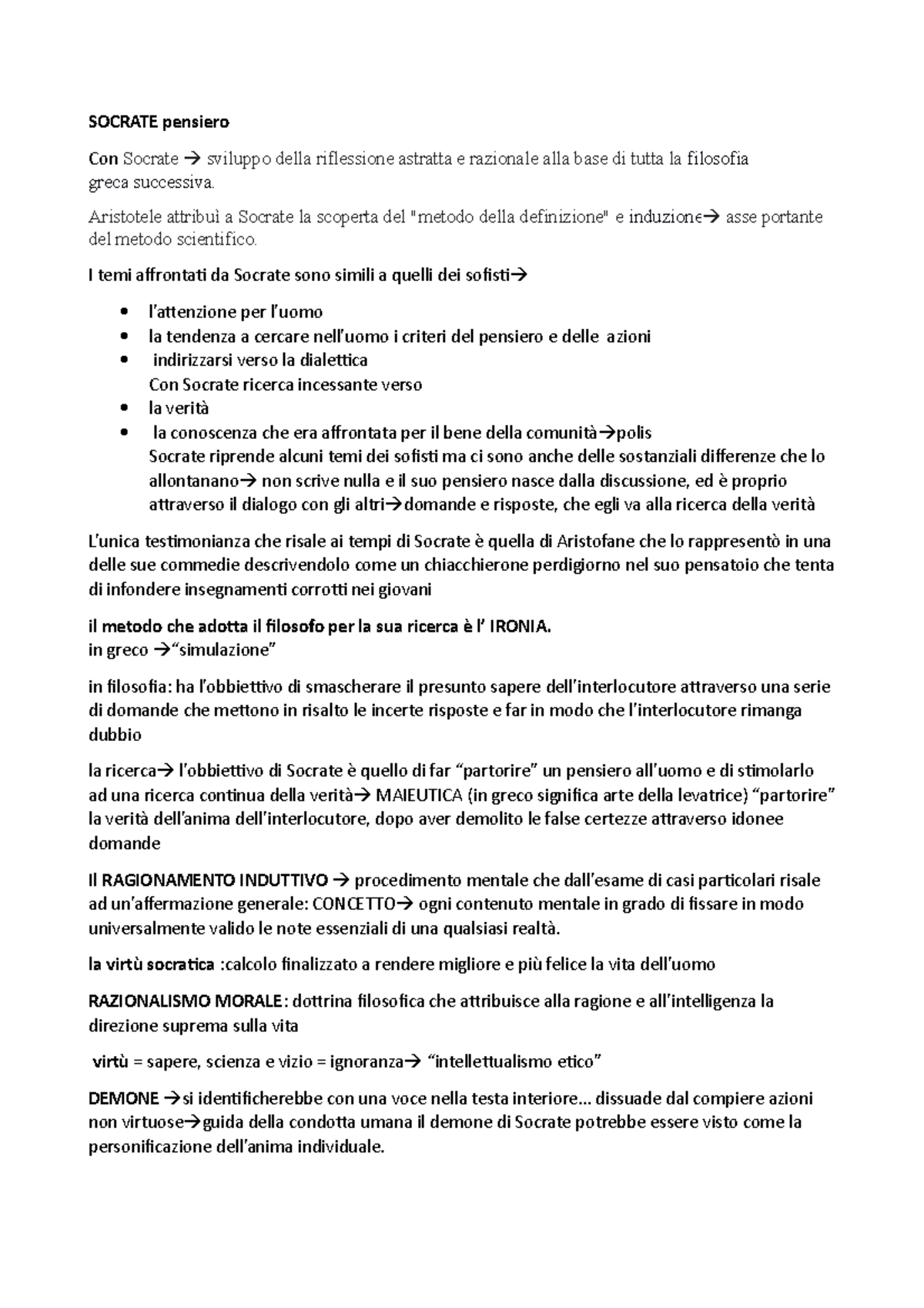 Socrate filosofia schema - SOCRATE pensiero Con Socrate sviluppo della ...