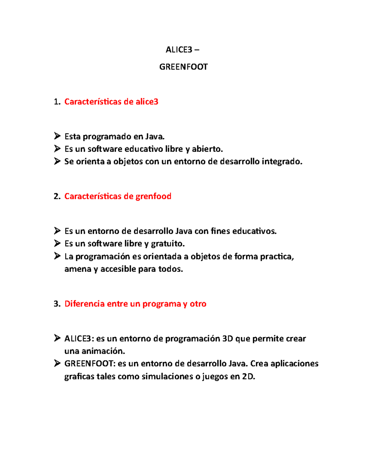 Alice 3 - ALICE3 – GREENFOOT Características de alice Esta programado en Java. Es un software ...