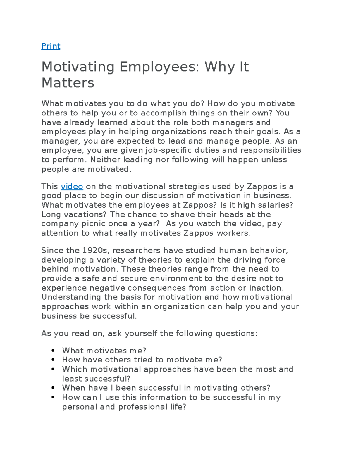 WEEK 6 - Week 6 in the courses lecture notes. - Print Motivating ...