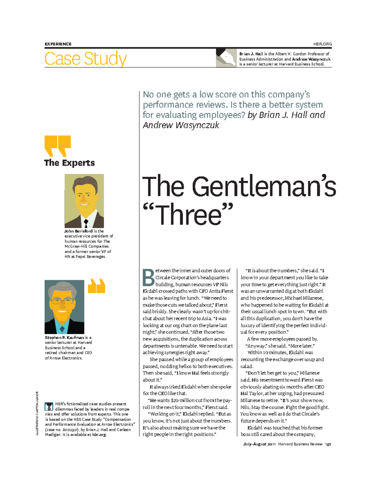 CASE Study 9 The gentleman's three July 2011 - HBR Case Study The ...
