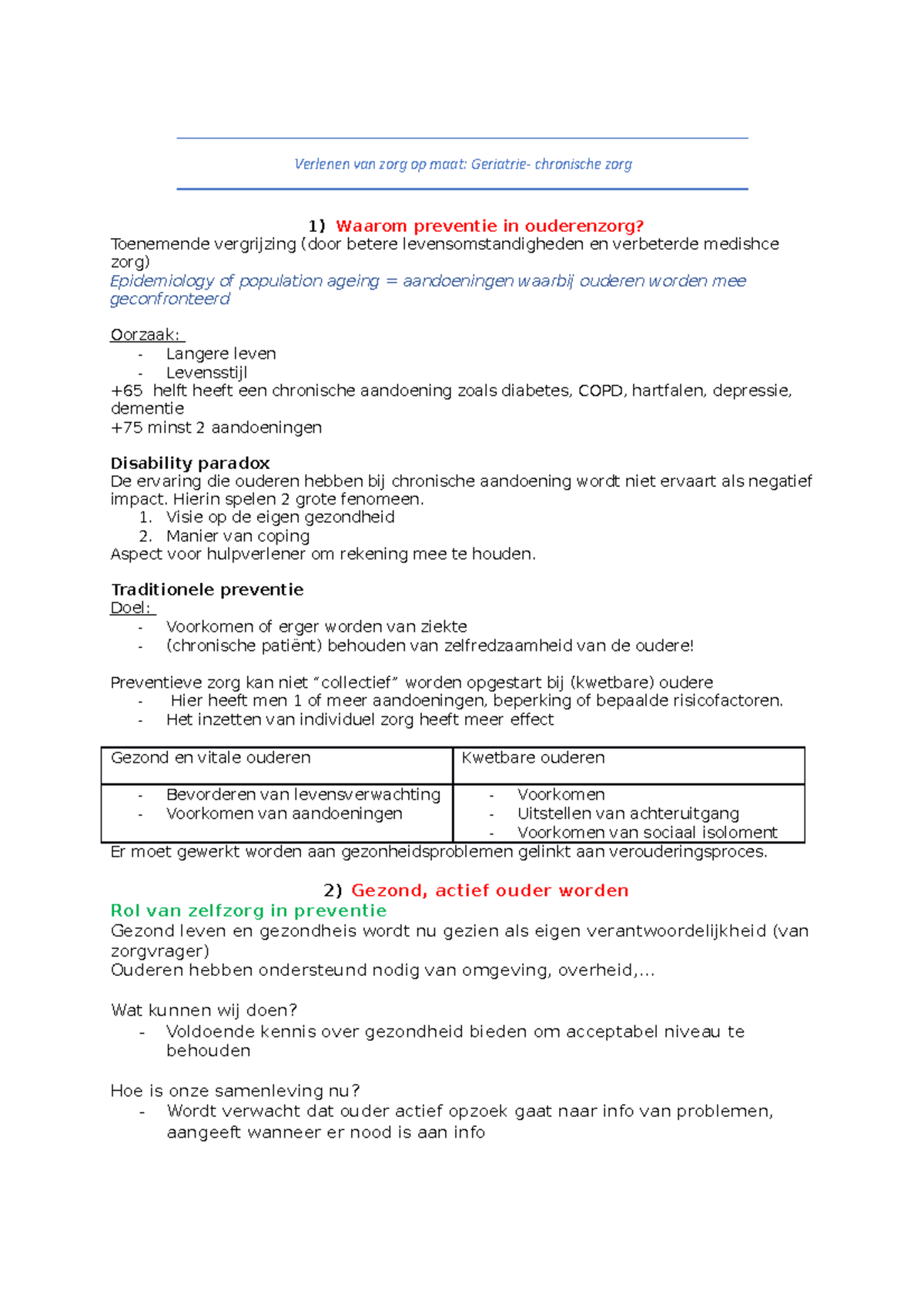 verlenen van zorg op maat: chronische zorg - Verlenen van zorg op maat ...