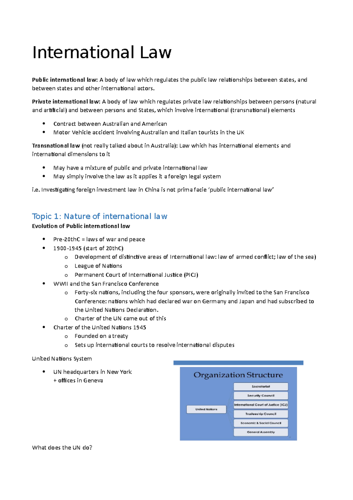 LAWS2250 W1 NEW - Lecture notes 1 - International Law Public ...