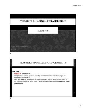 20240117 Lecture 4 Cellular Hallmarks Therapies - Lecture 4: Cellular Hallmarks II + Therapies ...