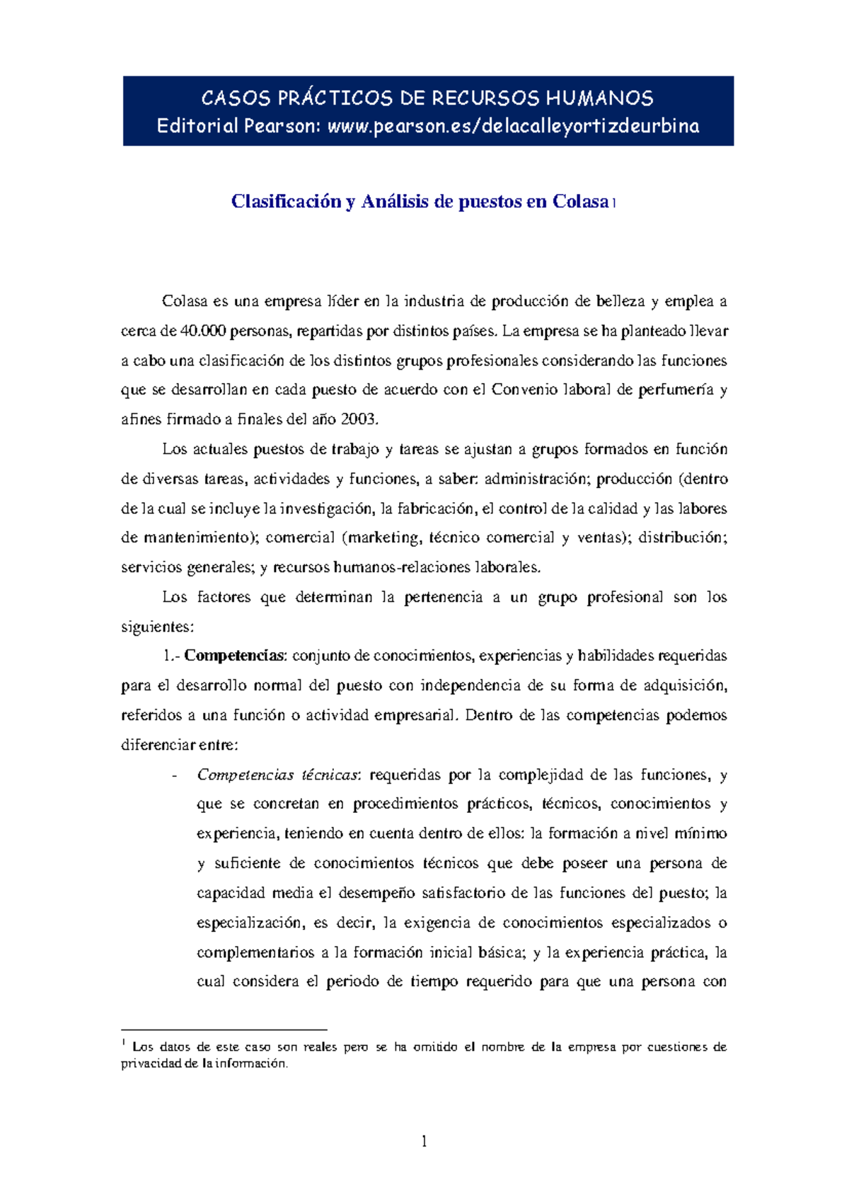 Lectura 2 CASO Práctico - 1 Clasificación y Análisis de puestos en ...