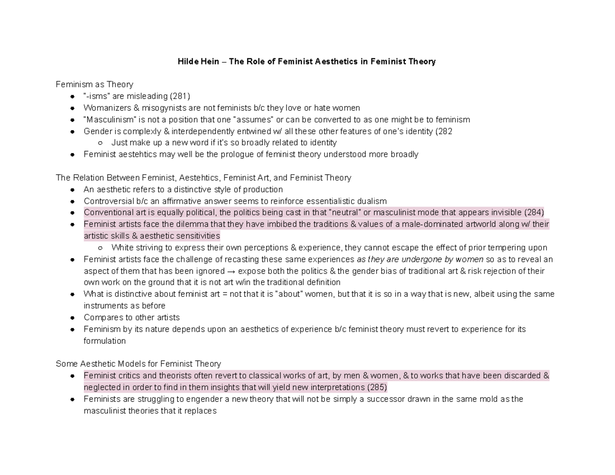 17. Hilde Hein – The Role of Feminist Aesthetics in Feminist Theory ...