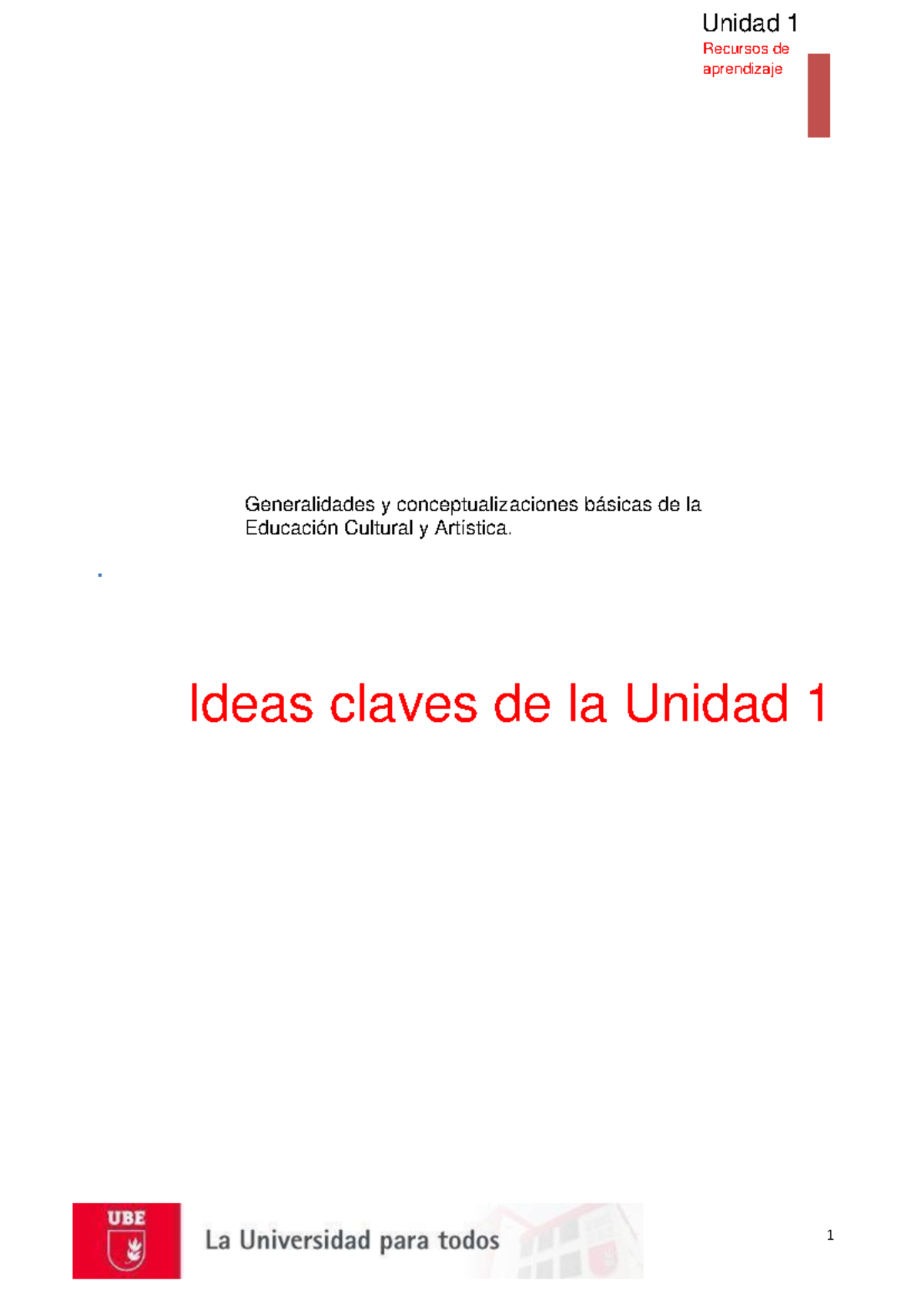 Ideas Clave 1-Unidad 1-ECA - ####### Recursos de ####### aprendizaje ...