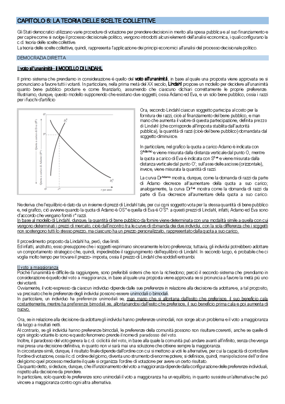Scienza Delle Finanzescelte collettive - CAPITOLO 6 : LA TEORIA DELLE ...