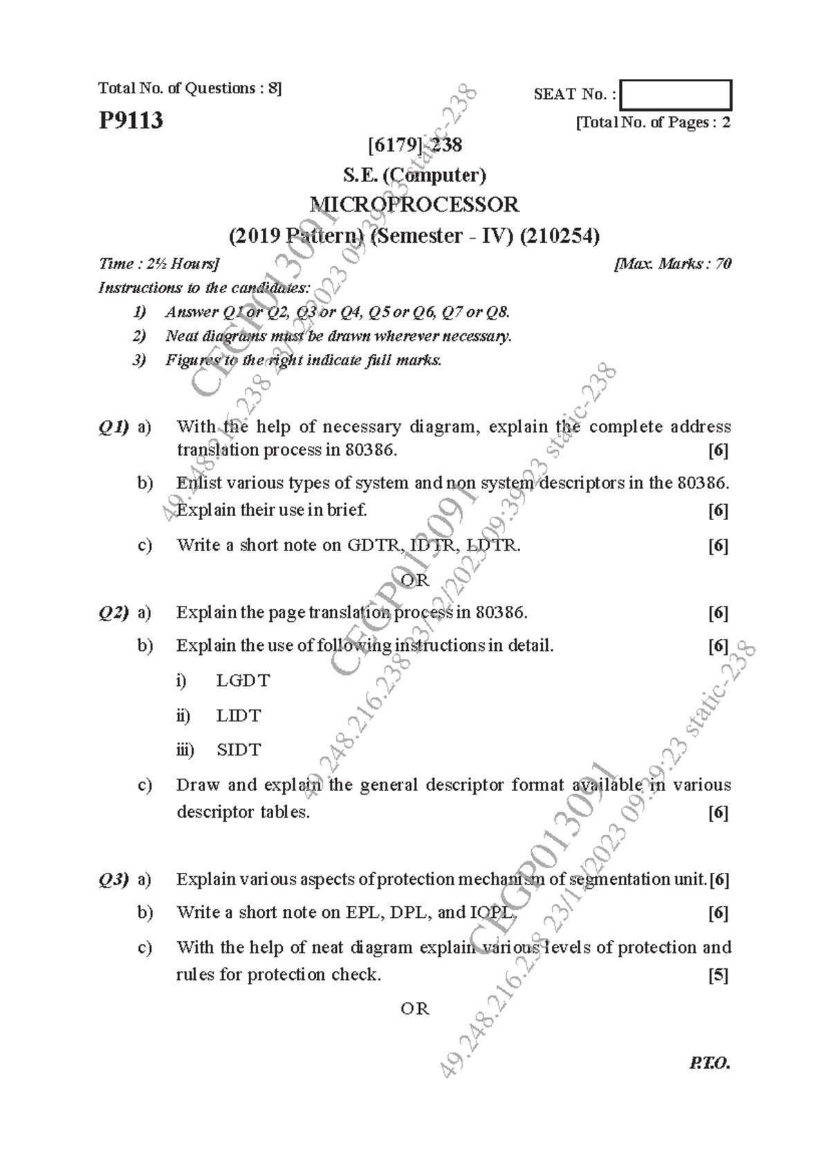 Nov Dec 2023 - Total No. of Questions : 8] [6179]- S. (Computer) MICROPROCESSOR (2019 Pattern ...
