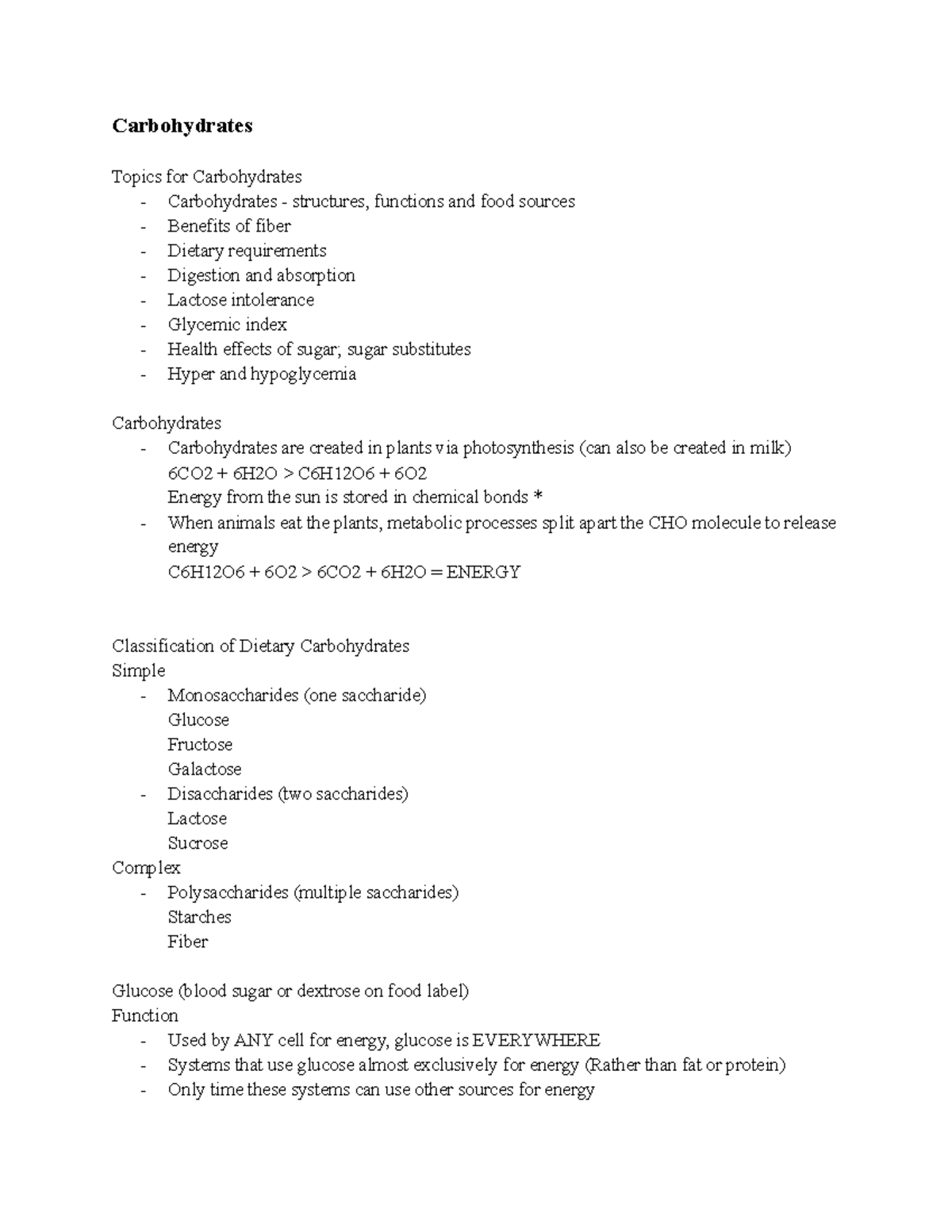 NTR 301 Crabohydrates - all carbohydrate information taught by April ...